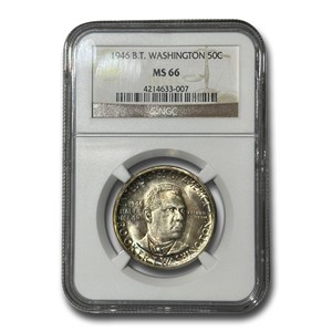 Buy 1946 Booker T. Washington Half Dollar MS-66 NGC (Rainbow Toned) | APMEX