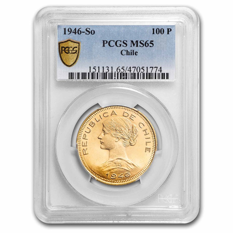 1946 Chile Gold 100 Pesos MS-65 PCGS