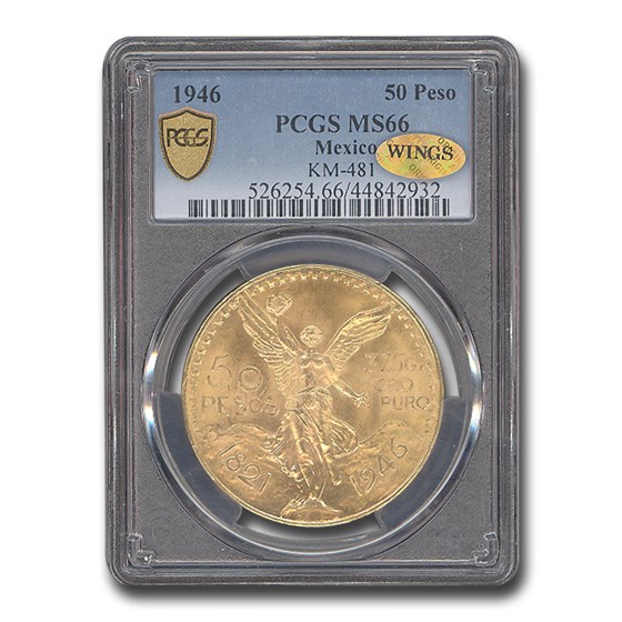 Buy 1946 Mexico Gold 50 Pesos MS-66 PCGS | APMEX