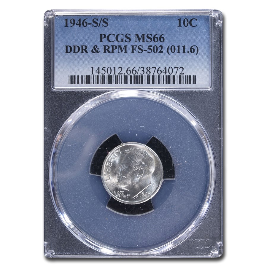 Buy 1946-S/S Roosevelt Dime MS-66 PCGS (DDR & RPM, FS-502) | APMEX