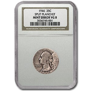 Buy 1946 Washington Quarter VG-8 NGC (Mint Error, Split Planchet) | APMEX