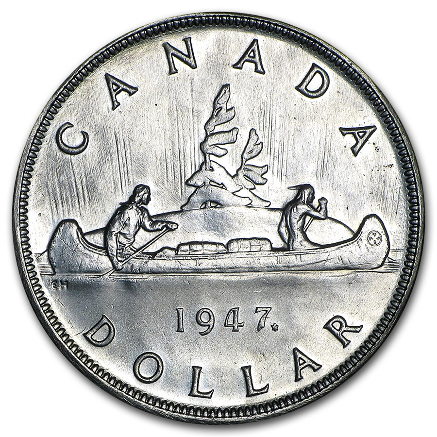 Buy 1947 Canada Silver Dollar Maple Leaf BU Details (Cleaned) | APMEX