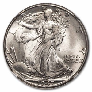 Buy 1947-D Walking Liberty Half Dollar MS-66 NGC | APMEX