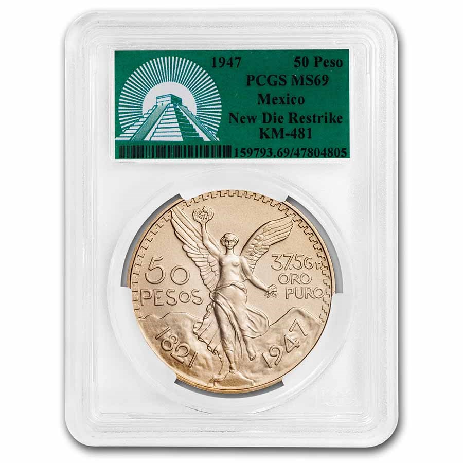 Buy 1947 Mexico AV 50 Pesos MS-69 PCGS (Green Label New Die Restrike ...