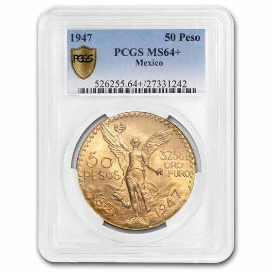 1947 Mexico Gold 50 Pesos MS-64+ PCGS