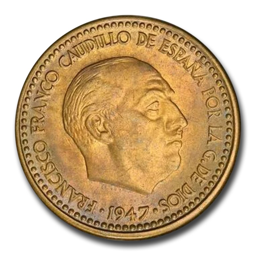 1947 Spain Peseta Francisco Franco MS-64 PCGS