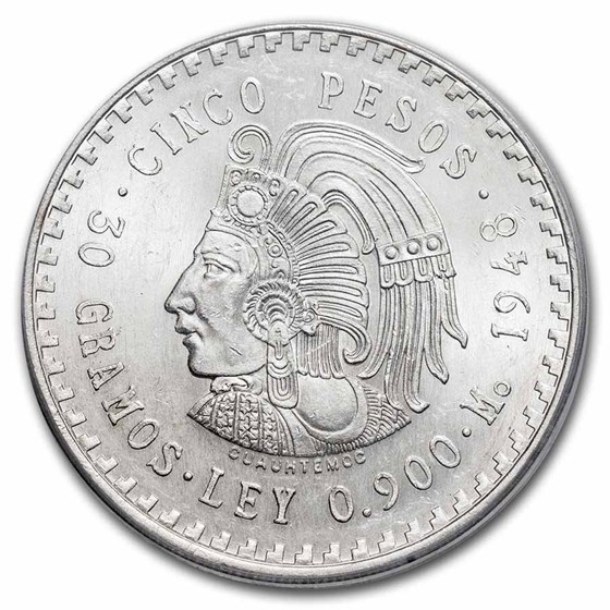 Buy 1948 Mexico Silver 5 Pesos Cuauhtemoc MS-65 PCGS | APMEX