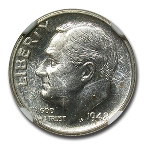 1948-S Roosevelt Dime MS-66 NGC (PL)