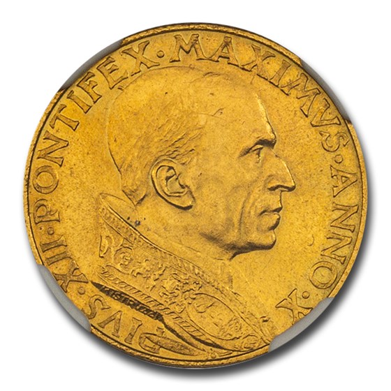 Buy 1948 Vatican City Gold 100 Lire Pius XII MS-65 NGC | APMEX