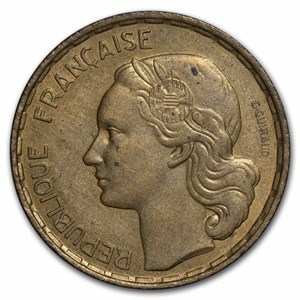 1950-1958 French Fourth Republic CU-AI 50 Franc Avg Circ