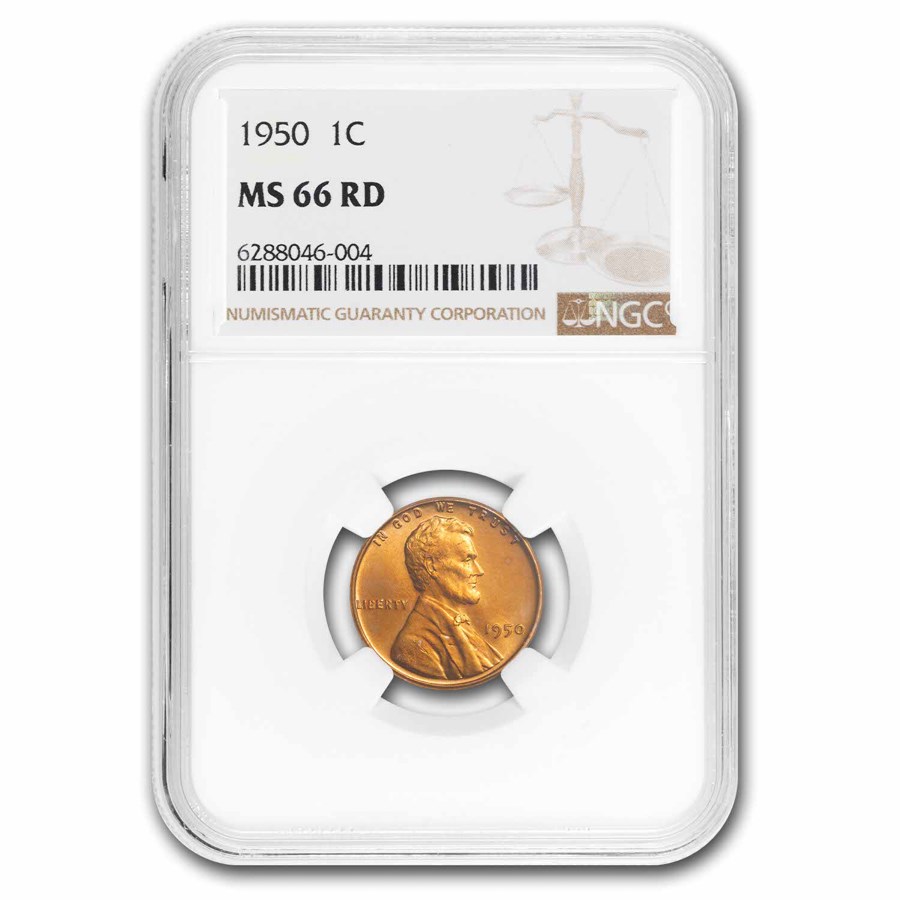 Buy 1950 Lincoln Cent MS-66 NGC (Red) | APMEX