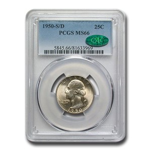 1950-S/D Washington Quarter MS-66 PCGS CAC