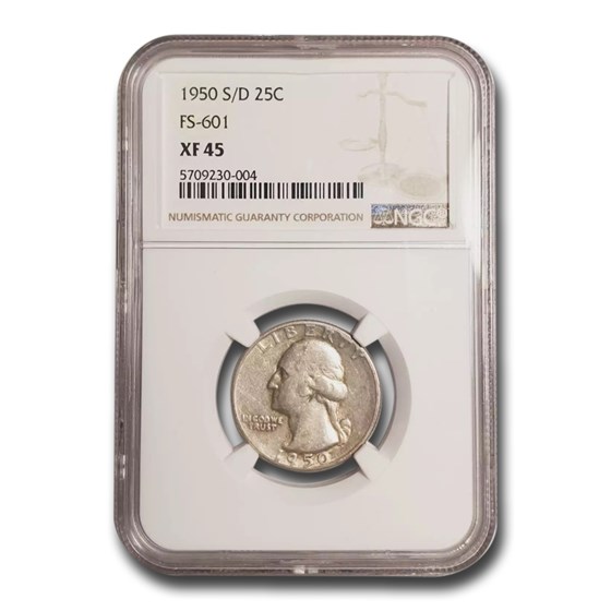 Buy 1950-S/D Washington Quarter XF-45 NGC (FS-601) | APMEX