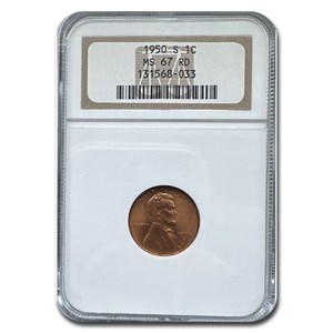 Buy 1950-S Lincoln Cent MS-67 NGC (Red) | APMEX