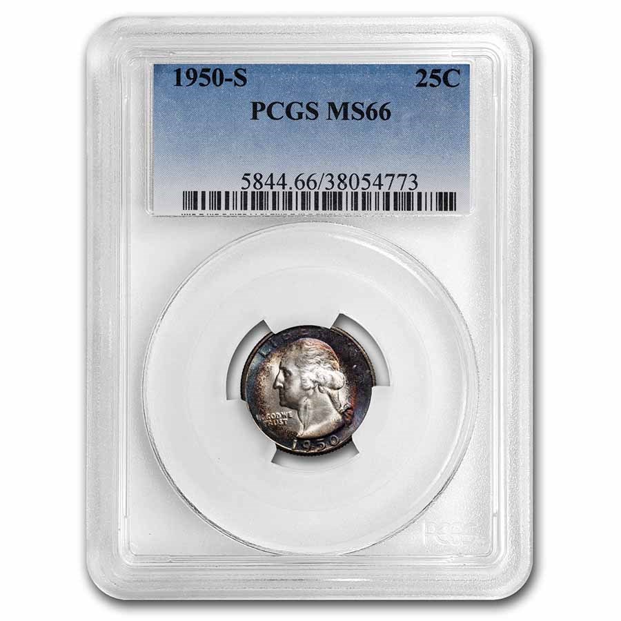 Buy 1950-S Washington Quarter MS-66 PCGS (Beautifully Toned) | APMEX