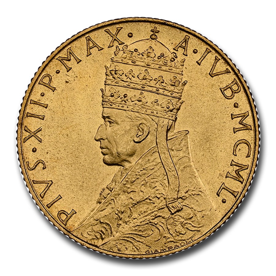 Buy 1950 Vatican City Gold 100 Lire Pope Pius XII MS-65 NGC | APMEX