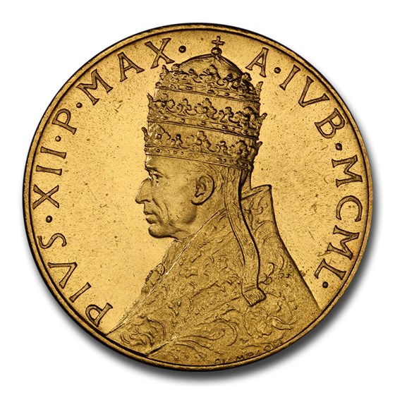 Buy 1950 Vatican City Gold 100 Lire Pope Pius XII MS-65 PCGS | APMEX