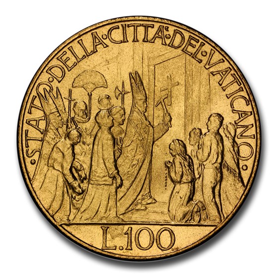 Buy 1950 Vatican City Gold 100 Lire Pope Pius XII MS-65 PCGS | APMEX