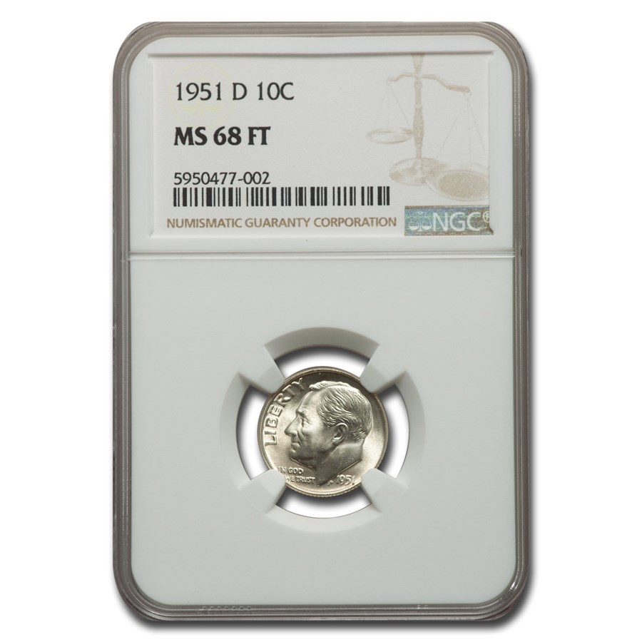Buy 1951-D Roosevelt Dime MS-68 NGC (FT) | APMEX