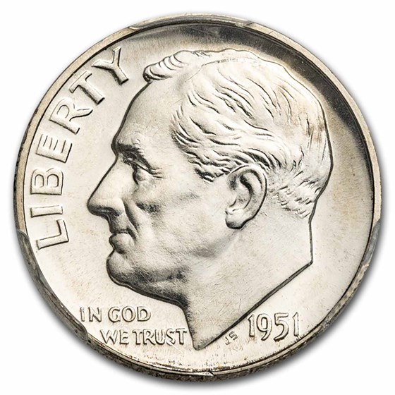1951 Roosevelt Dime PR-64 PCGS