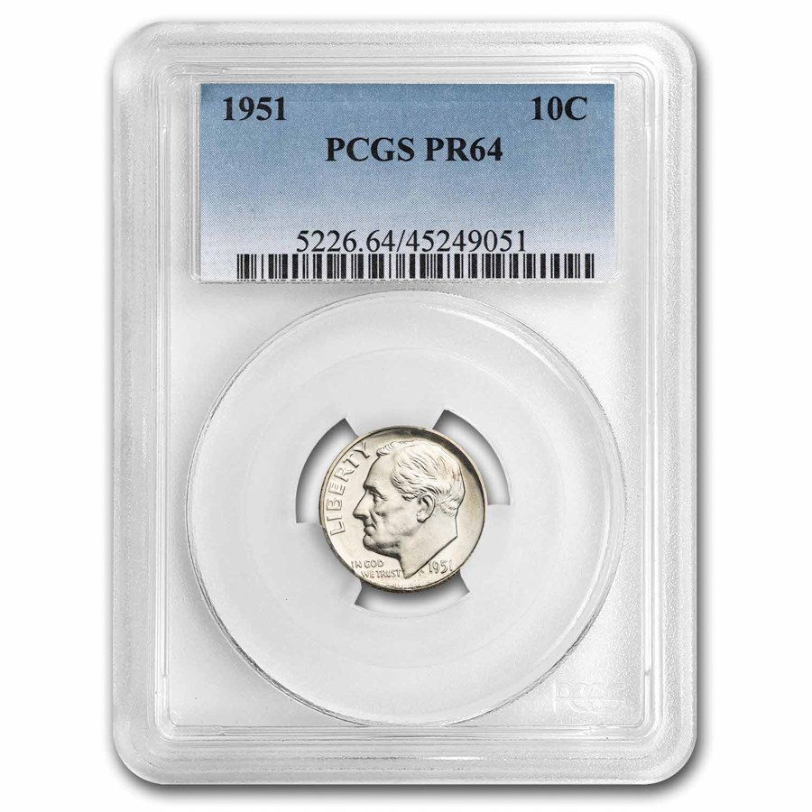 1951 Roosevelt Dime PR-64 PCGS