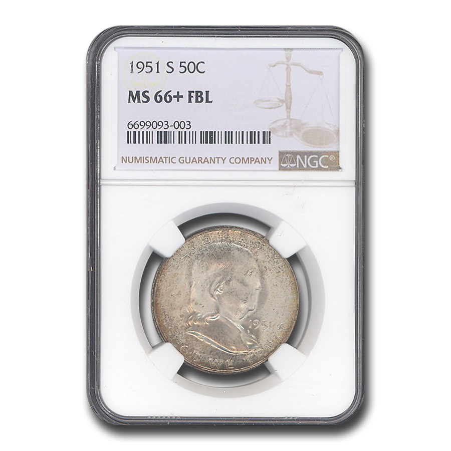 1951-S Franklin Half Dollar MS-66+ NGC (FBL)