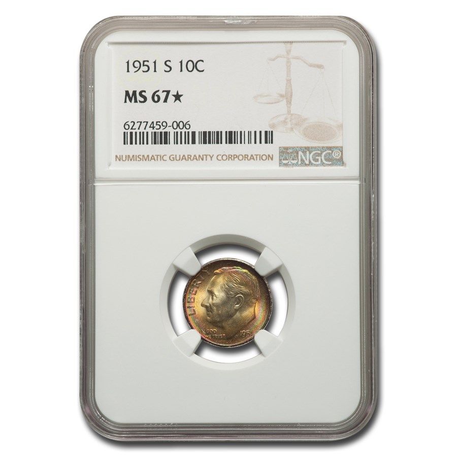 Buy 1951-S Roosevelt Dime MS-67* NGC | APMEX