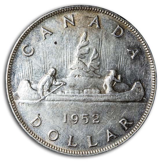 Buy 1952 Canada Silver Dollar AU Details (Cleaned, w/water lines) | APMEX