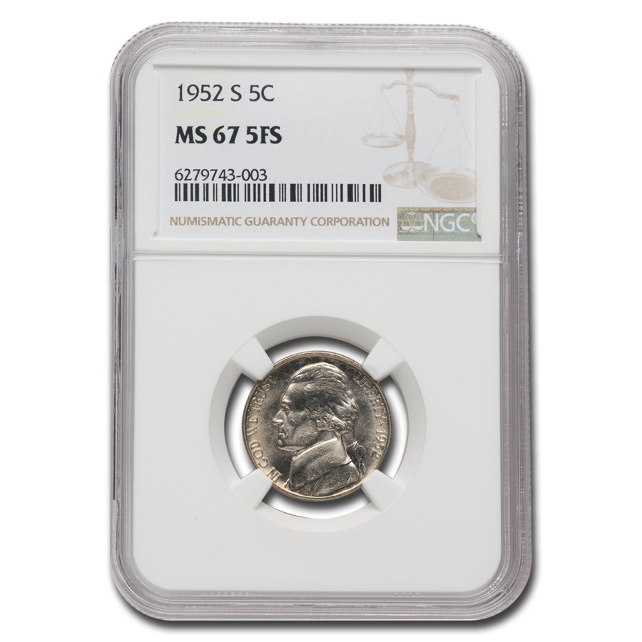 1952-S Jefferson Nickel MS-67 NGC (FS)