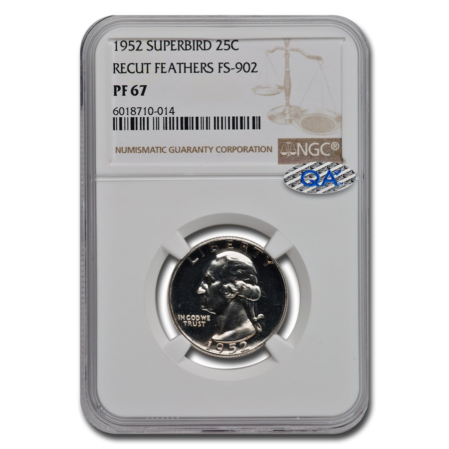 Buy 1952 Washington Quarter Superbird PF-67 NGC (Recut Feathers) | APMEX