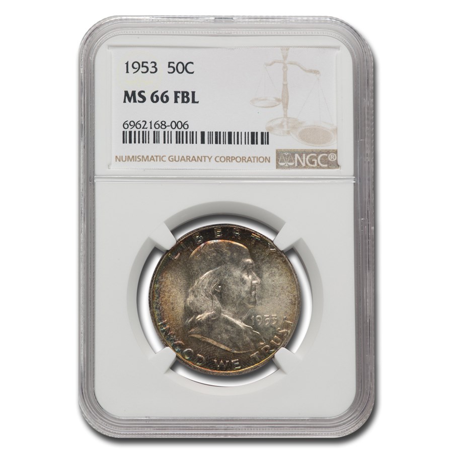 1953 Franklin Half Dollar MS-66 NGC (FBL)