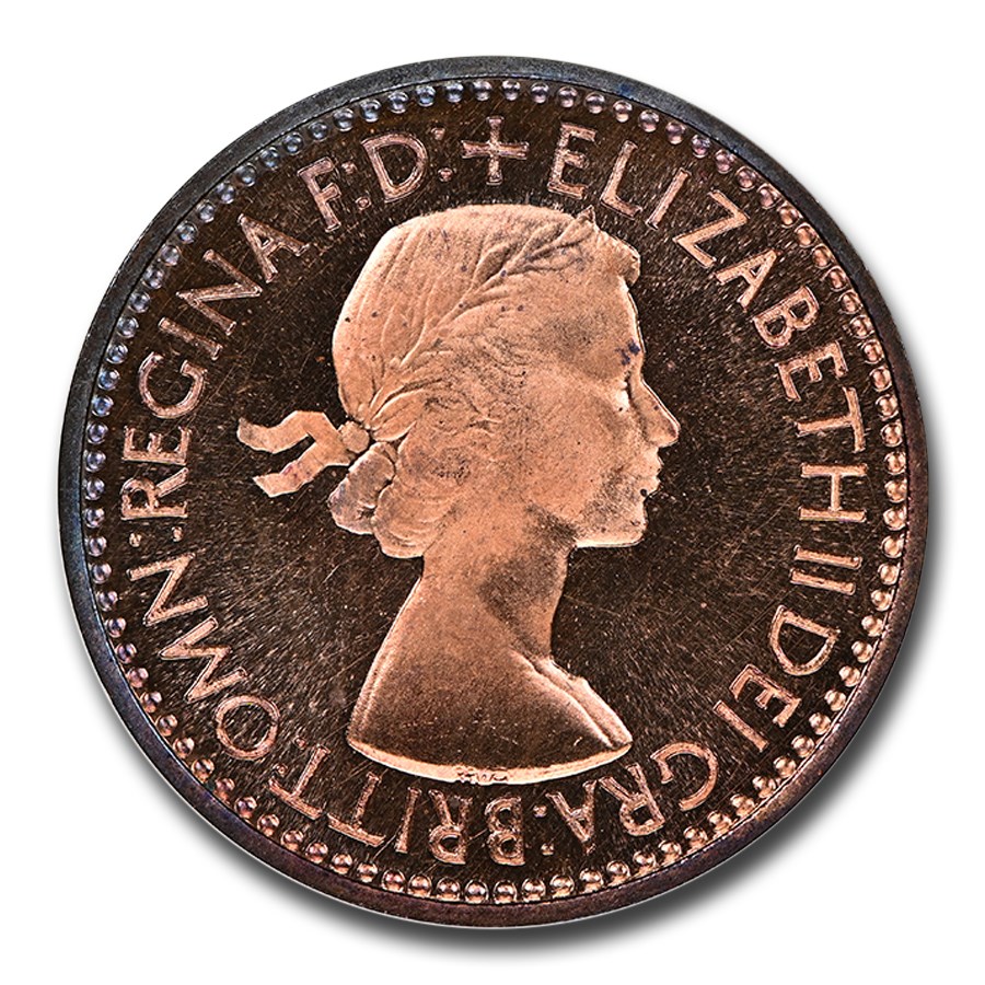 Buy 1953 Great Britain Farthing Elizabeth II PF-67 Cameo NGC (Red) | APMEX