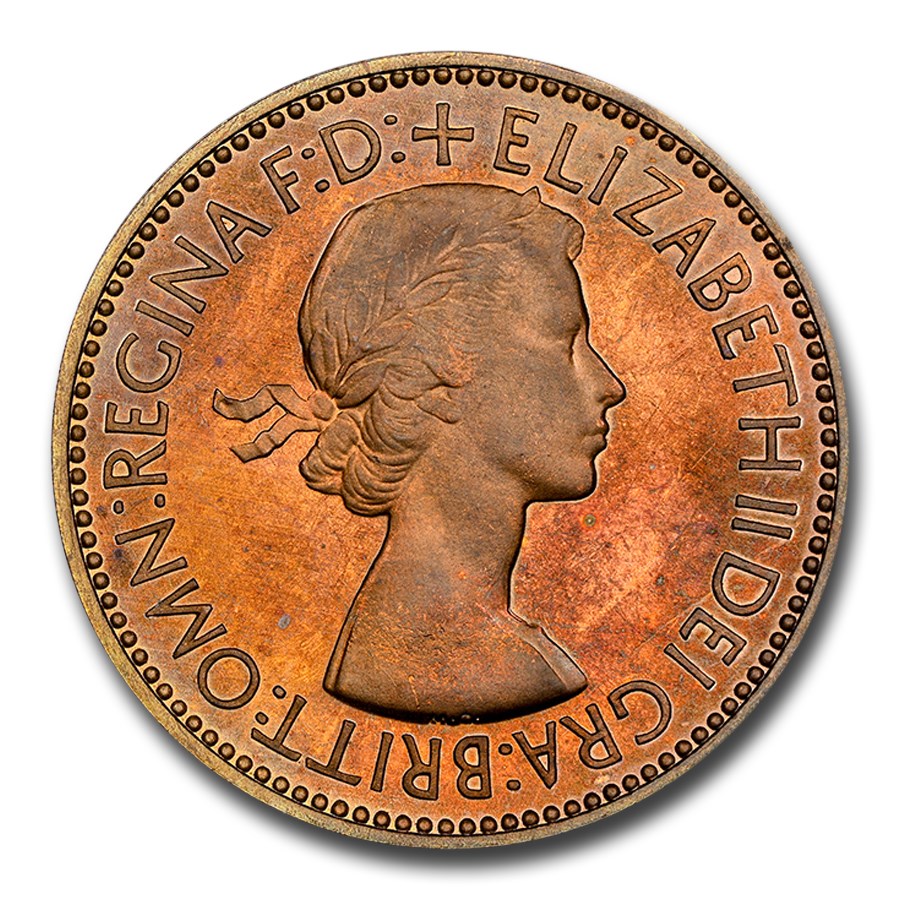 Buy 1953 Great Britain Halfpenny Elizabeth II PF-66 NGC (Red/Brown) | APMEX