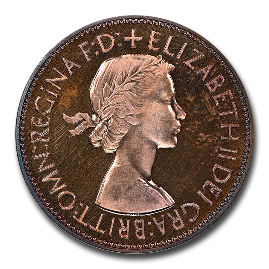 Buy 1953 Great Britain Penny Elizabeth II PF-66 Cameo NGC (Red/Brown ...