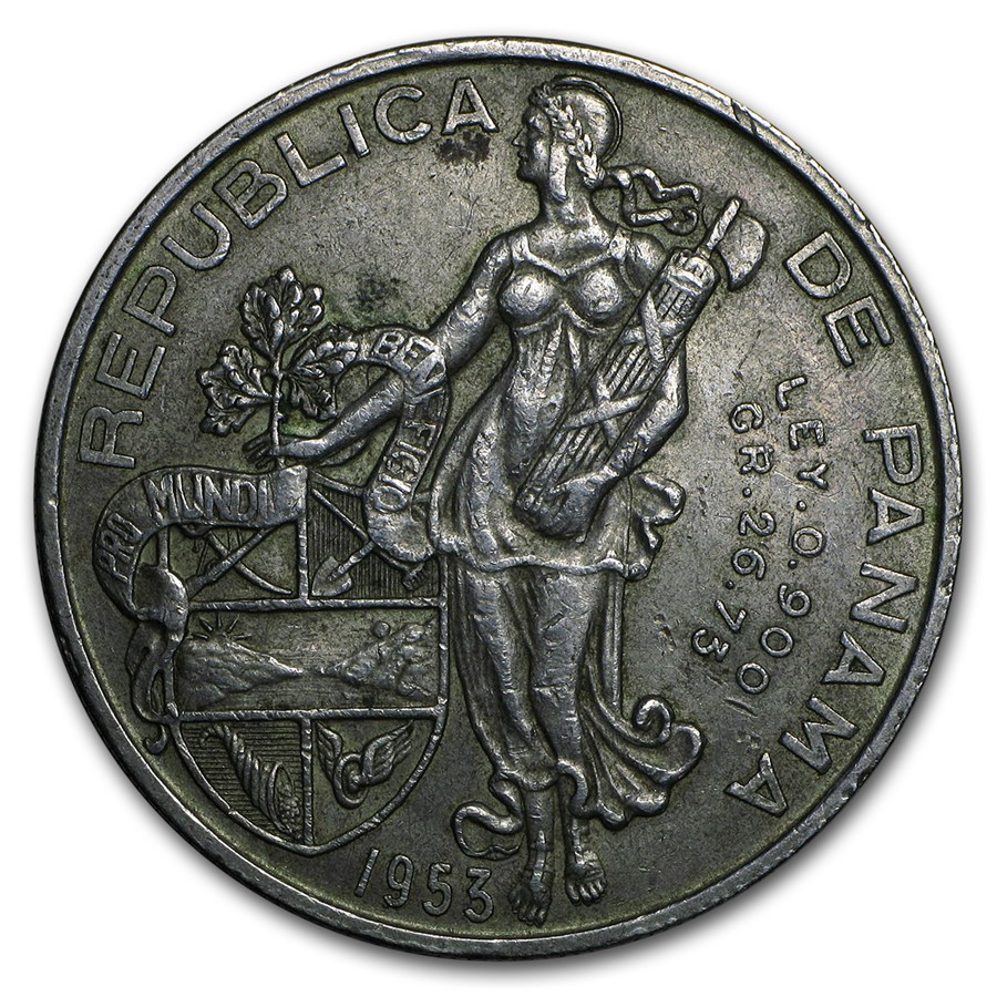 Buy 1953 Panama Silver Balboa 50th Anniversary XF | APMEX