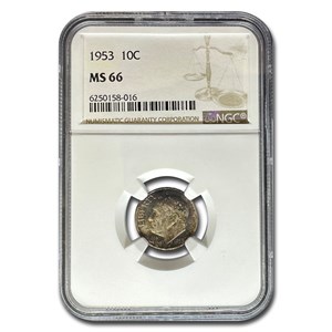 1953 Roosevelt Dime MS-66 NGC