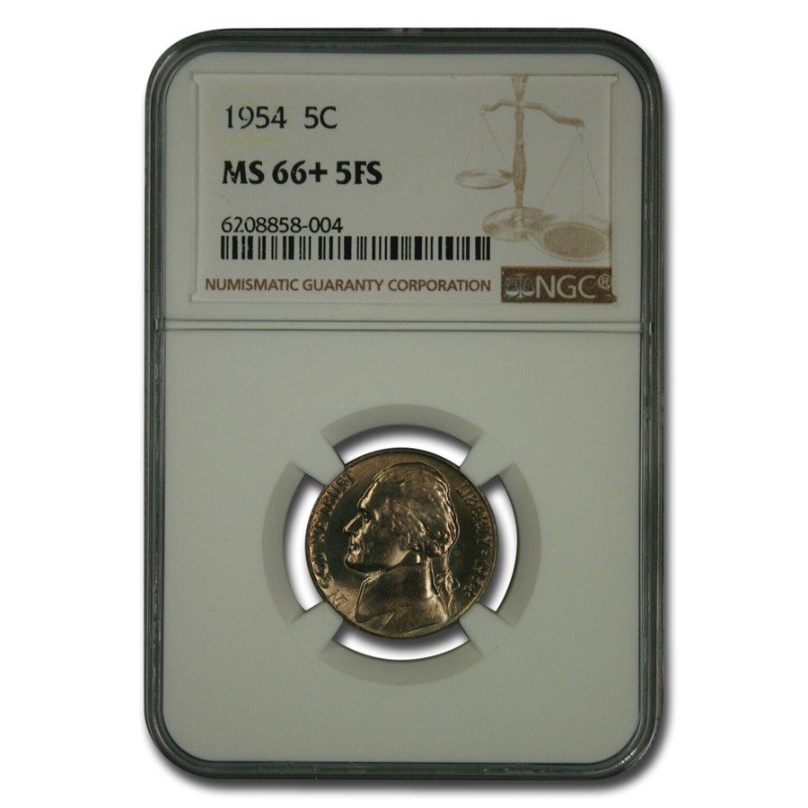 1954 Jefferson Nickel MS-66+ NGC (FS)
