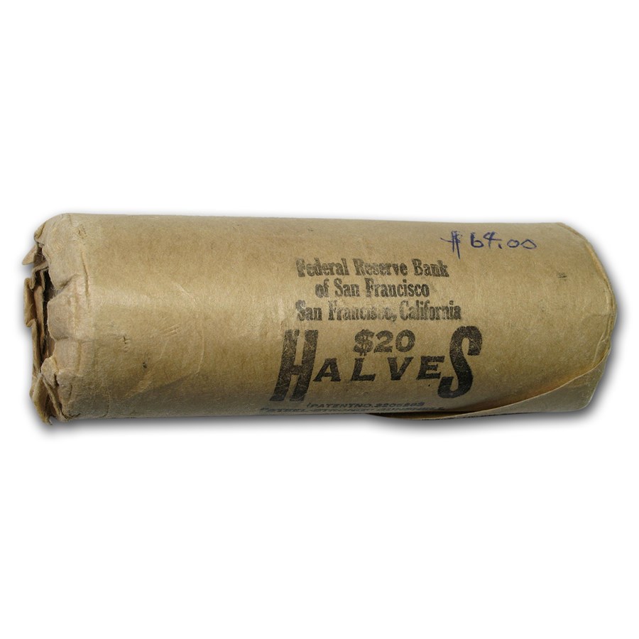 Buy 1954-S Franklin Half Dollar 40-Coin Shotgun Roll BU | APMEX