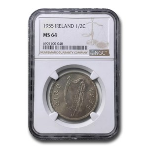 1955 Ireland 1/2 Crown MS-64 NGC