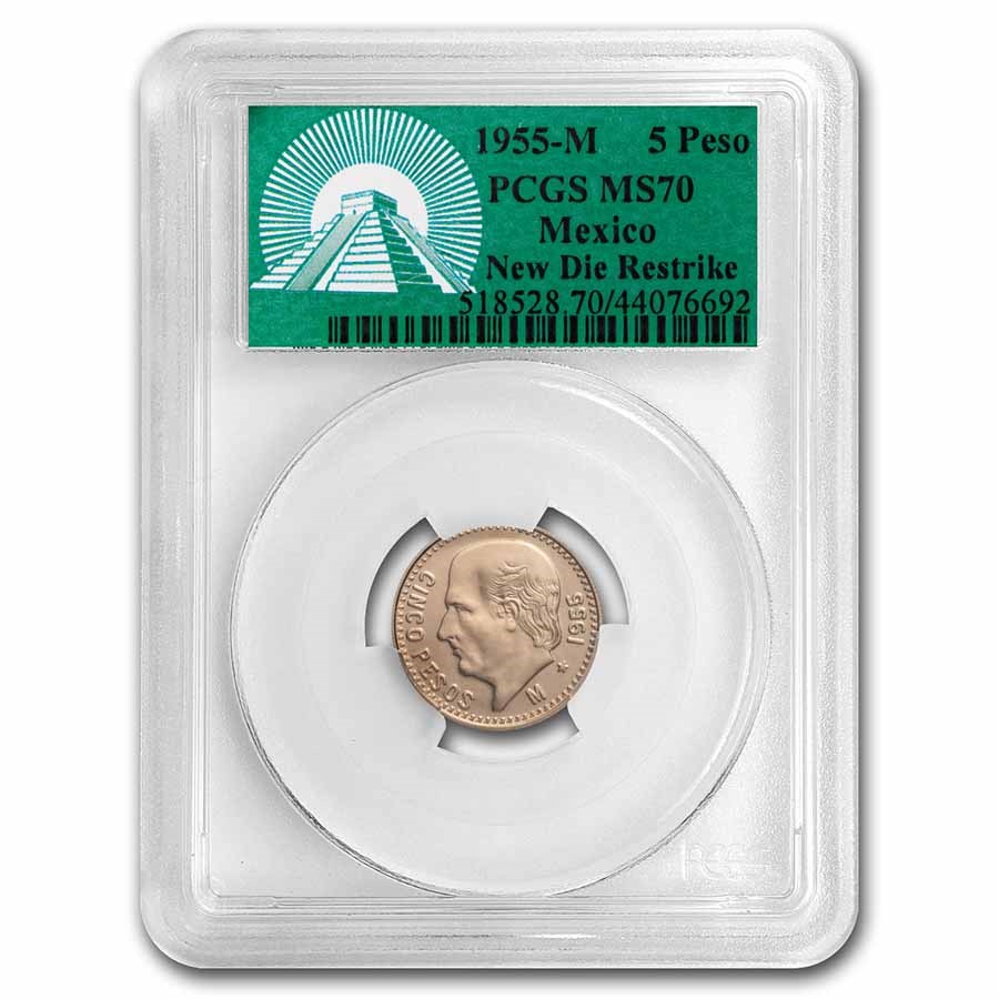 Buy 1955 Mexico Gold 5 Peso MS-70 PCGS (Green Label New Die Restrike ...