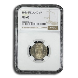 1956 Ireland Sixpence MS-65 NGC