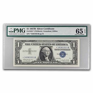 Buy 1957-B* $1 Silver Cert Gem CU-65 EPQ PMG (Fr#1621*) Star Note | APMEX