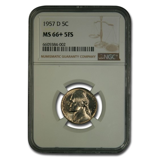 Buy 1957-D Jefferson Nickel MS-66+ NGC (FS) | APMEX