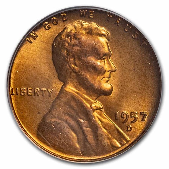 Buy 1957-D Lincoln Cent MS-66 PCGS (Red) | APMEX