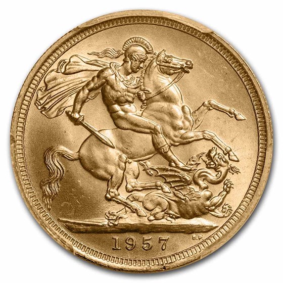 Buy 1957 Great Britain Gold Sovereign Elizabeth II MS-65 PCGS | APMEX