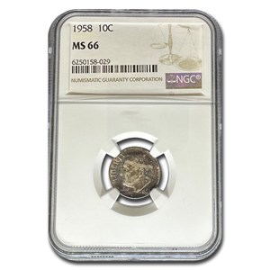 1958 Roosevelt Dime MS-66 NGC