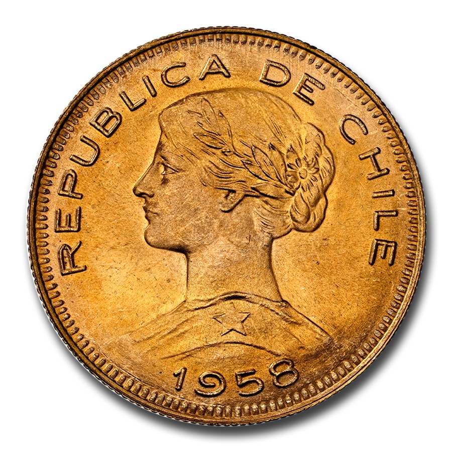 1958-So Chile Gold 100 Pesos MS-67 NGC