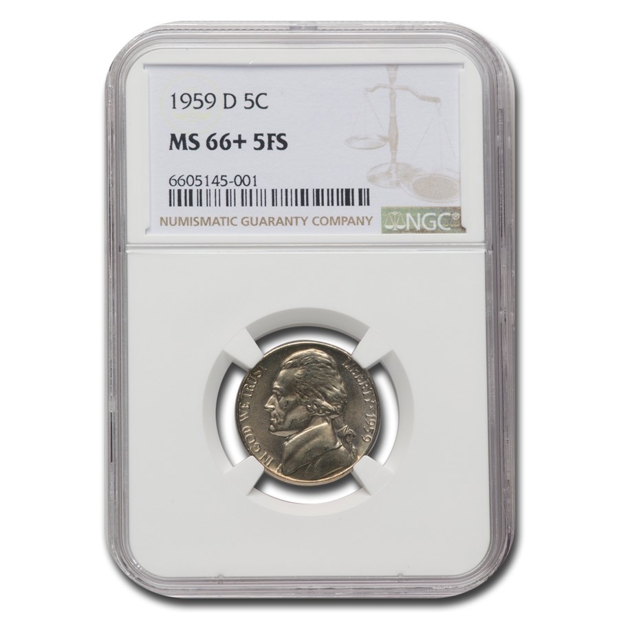 1959-D Jefferson Nickel MS-66+ NGC (5FS)
