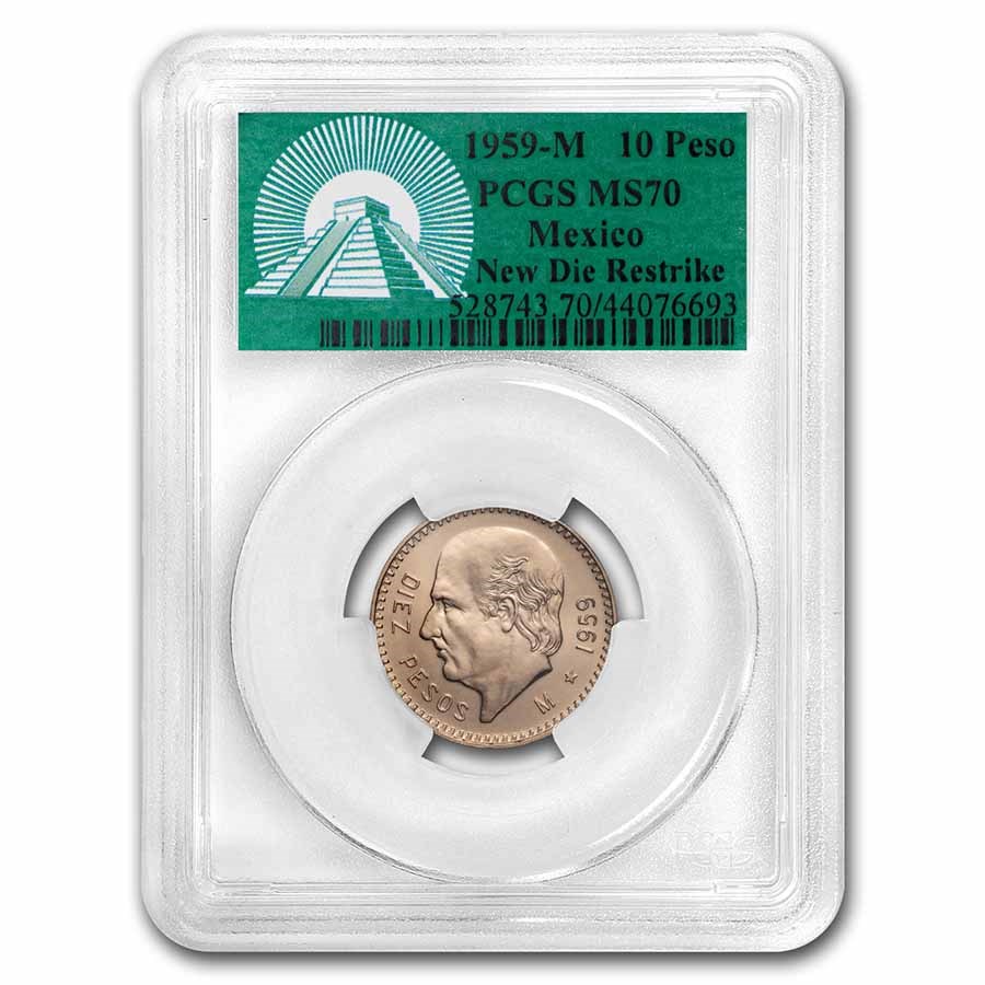 Buy 1959 Mexico AV 10 Pesos MS-70 PCGS (Green Label New Die Restrike ...