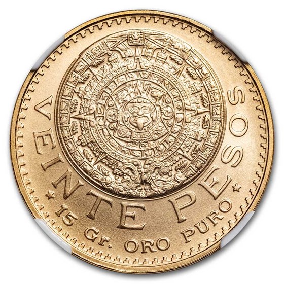 Buy 1959 Mexican Gold 20 Pesos MS-69 NGC (Restrike- Wings) | APMEX